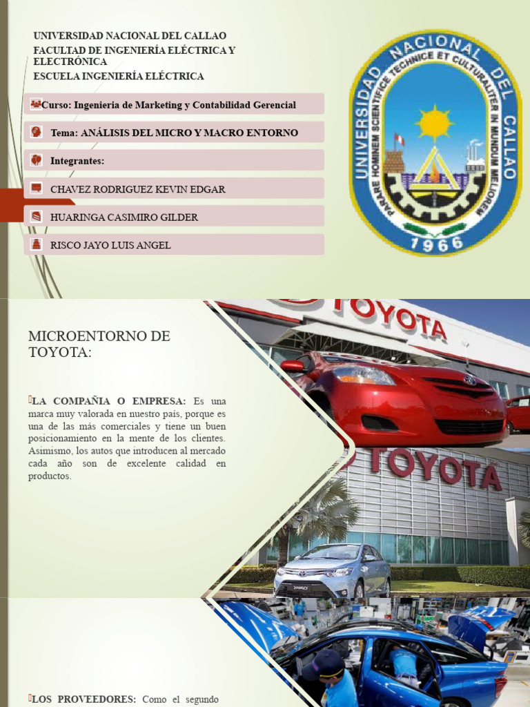 Analisis Macro y Micro Entorno - Toyota | PDF | Toyota | Industria ...