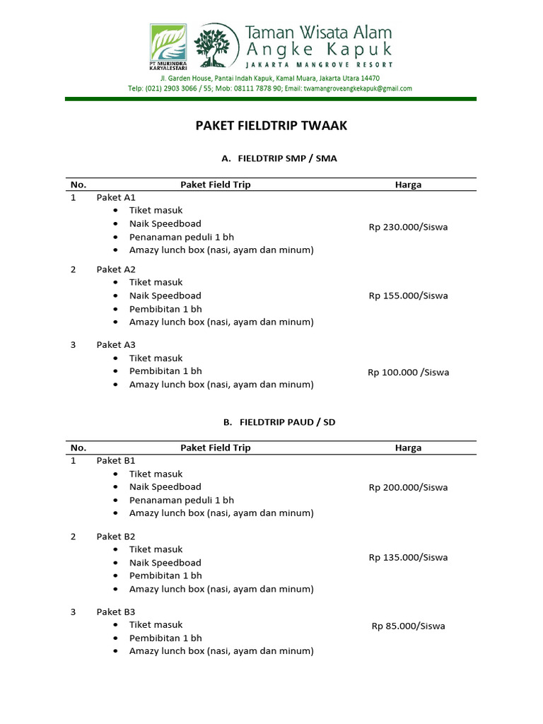 Paket Fieldtrip Twaak | PDF