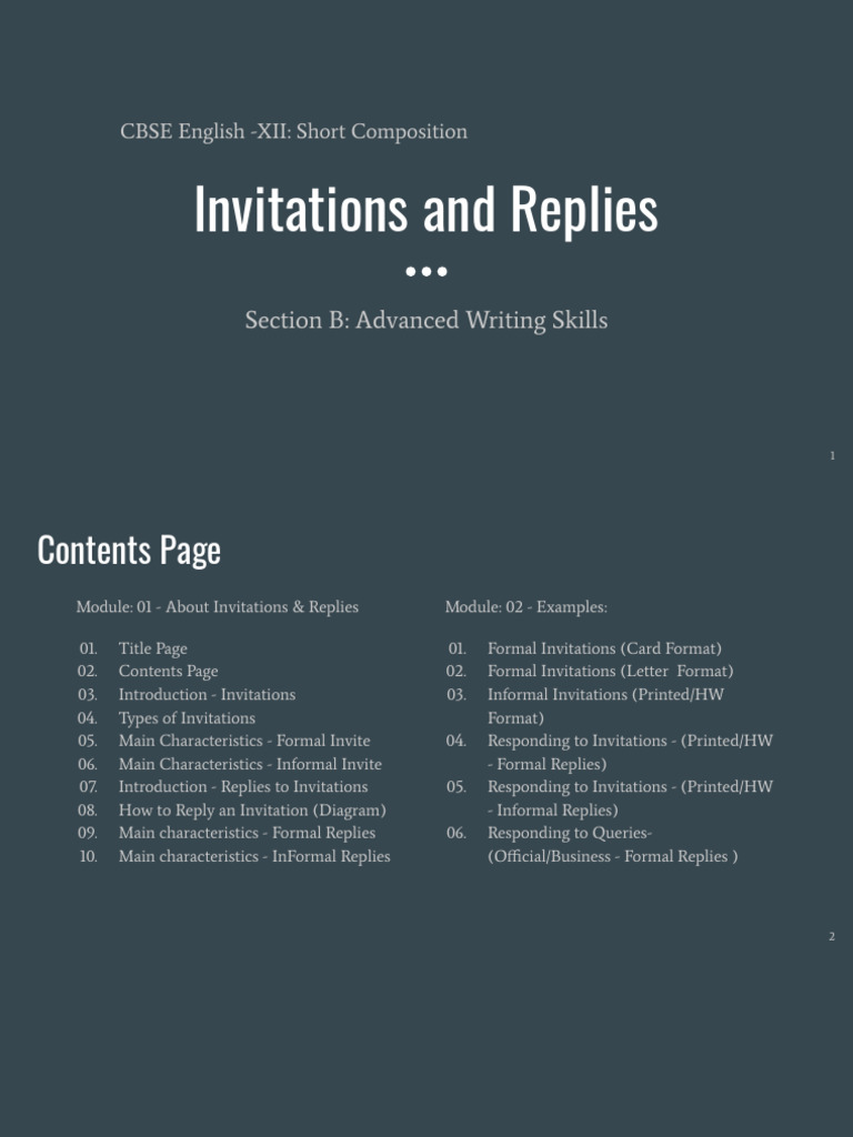 Invitations and Replies | PDF