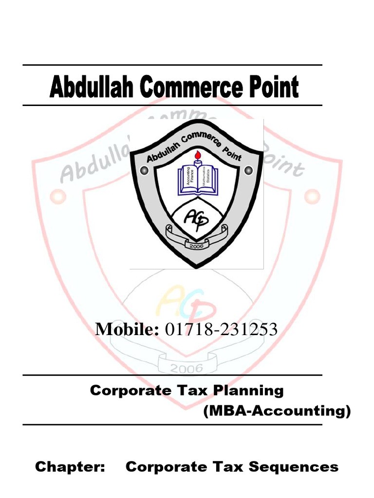 Corporate Tax Sequences MBA Corporate Tax Panning | PDF | Capital ...