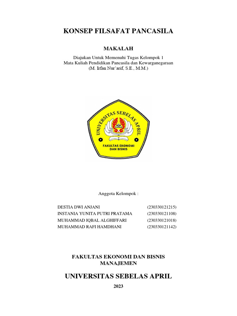 Konsep Filsafat Pancasila - Ppkn.kel 1 | PDF | Ilmu Sosial | Filsafat