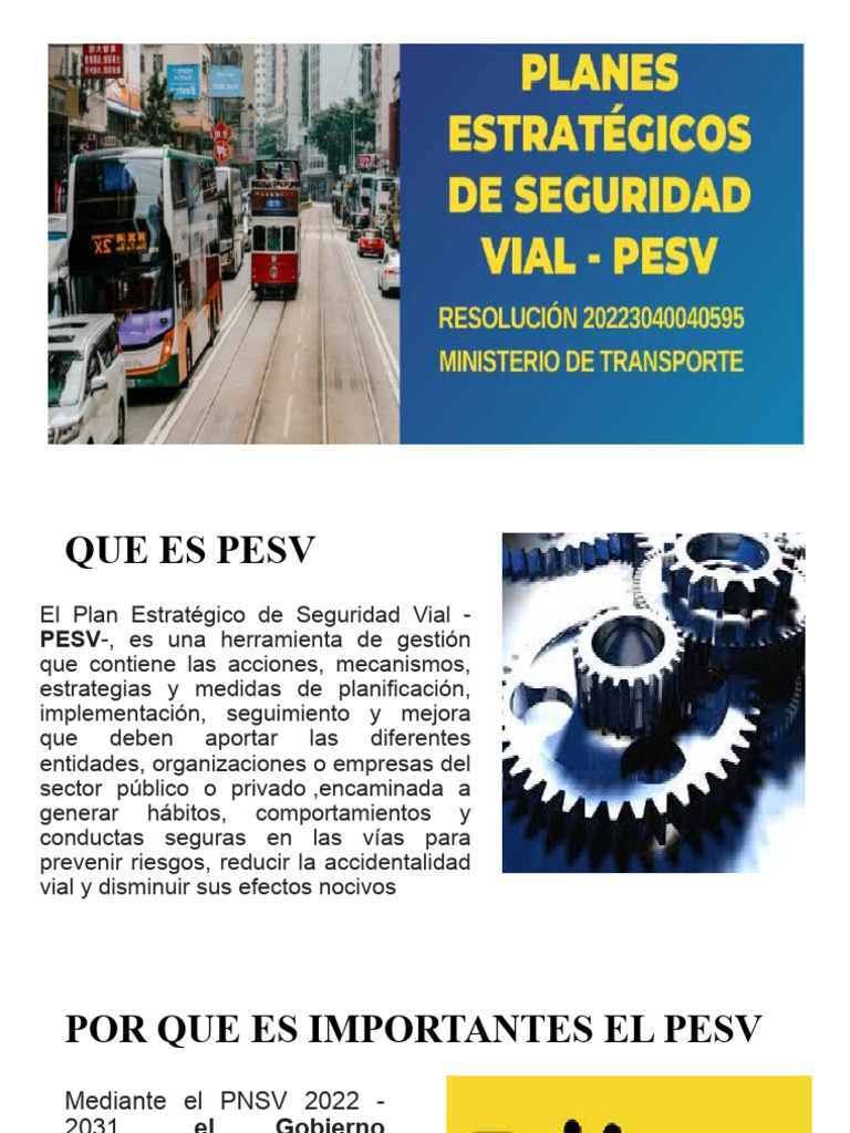 Estrategias del PESV para Seguridad Vial | PDF