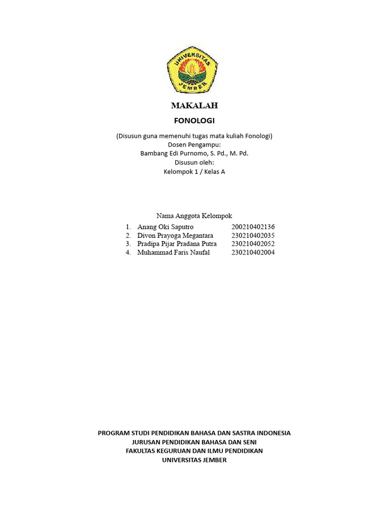 Grafem, Fonem, Alofon, dan huruf | PDF