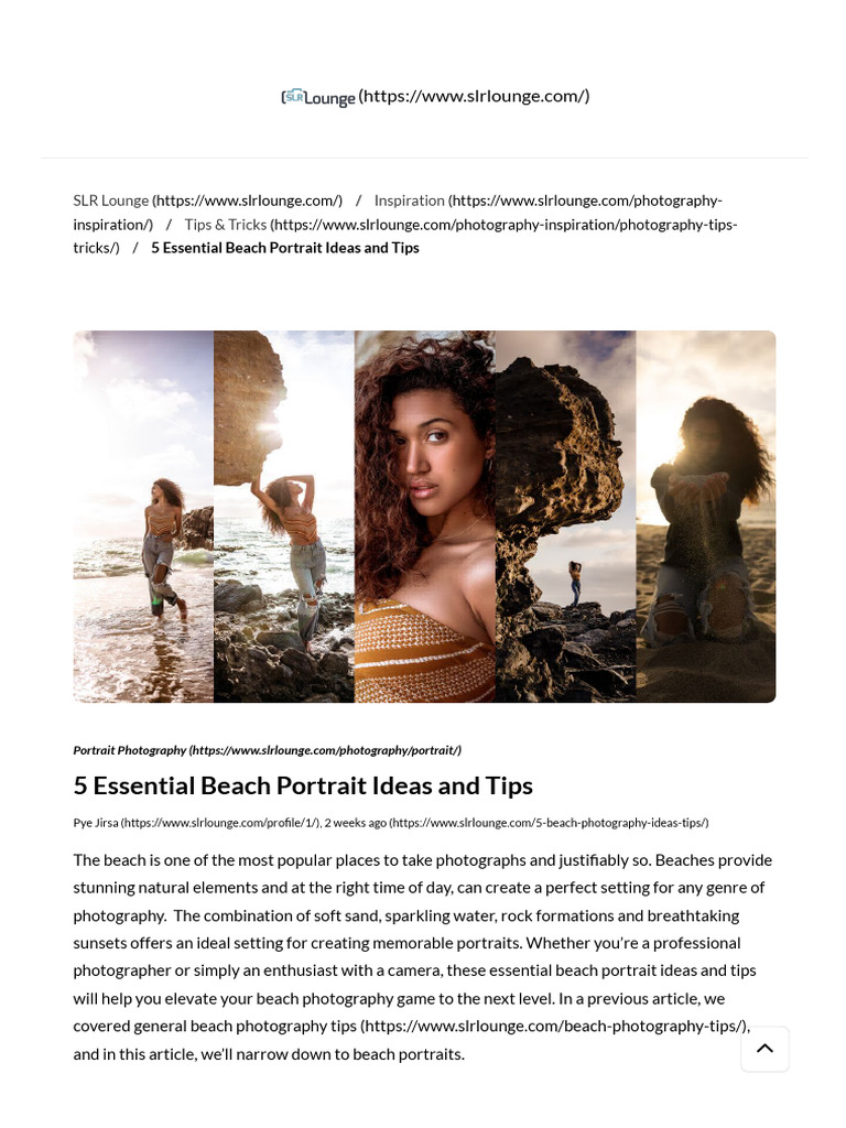 5 Essential Beach Portrait Ideas and Tips | PDF