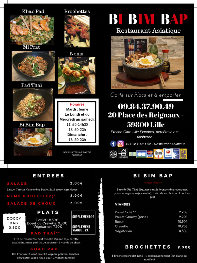BI BIM BAP Menu | PDF