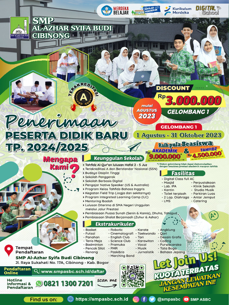 g1 - Flyer & Biaya PPDB SMP Asbc 2024 - Ok | PDF