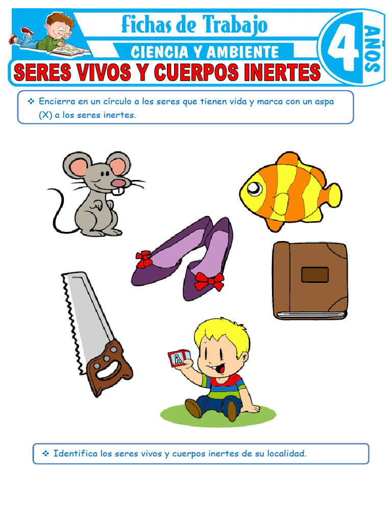 Seres Vivos y Cuerpos Inertes para Ninos de 4 Anos | PDF | Libros para ...
