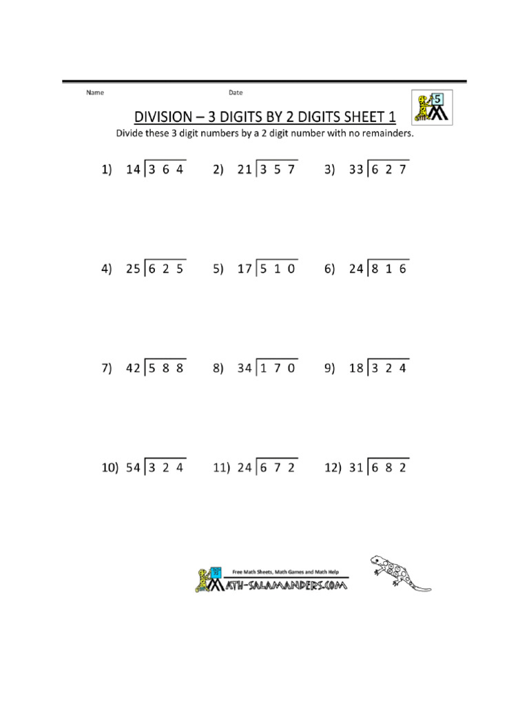 Division 4 Digit by 2 Digit | PDF