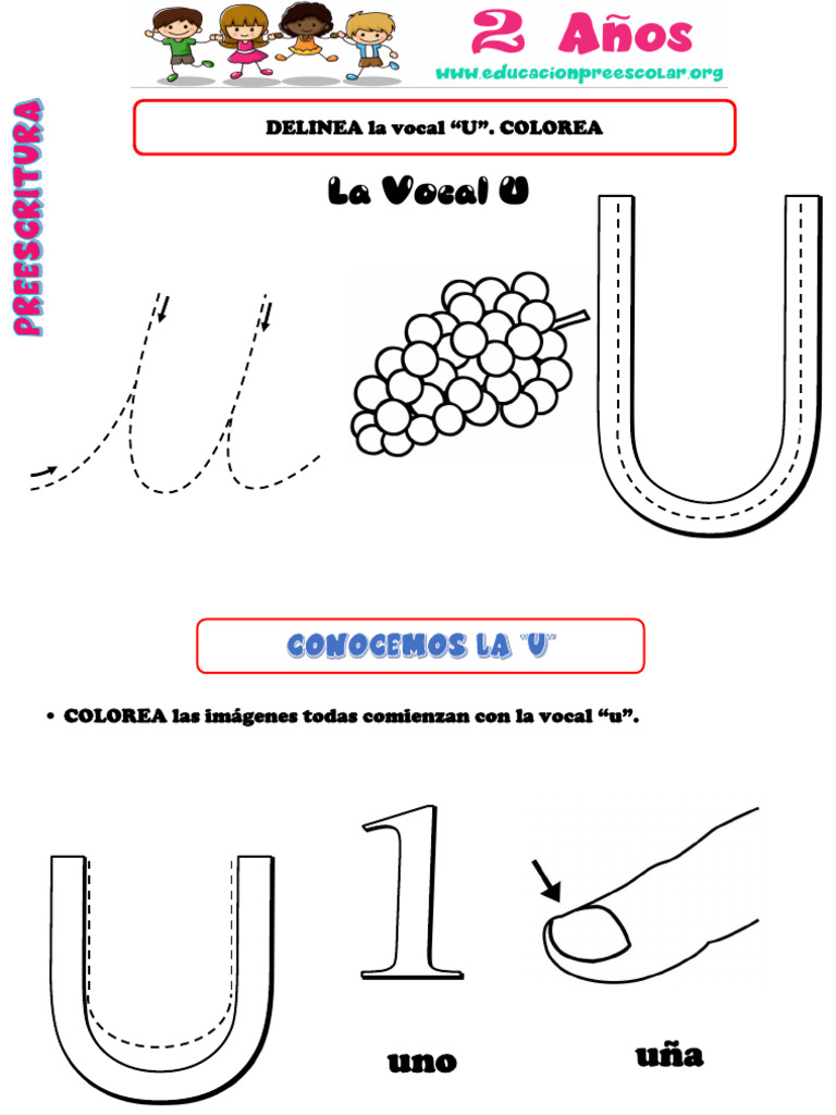 La Vocal U Para Ninos de 2 Anos | PDF