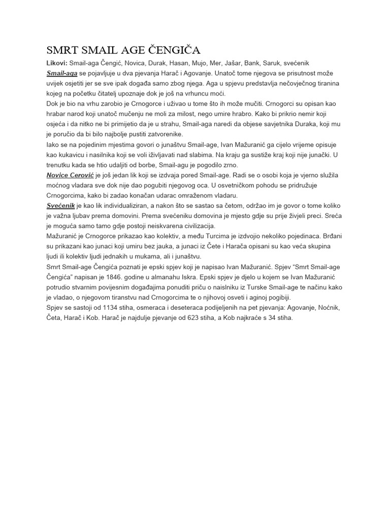 SMRT SMAIL AGE ČENGIČA | PDF
