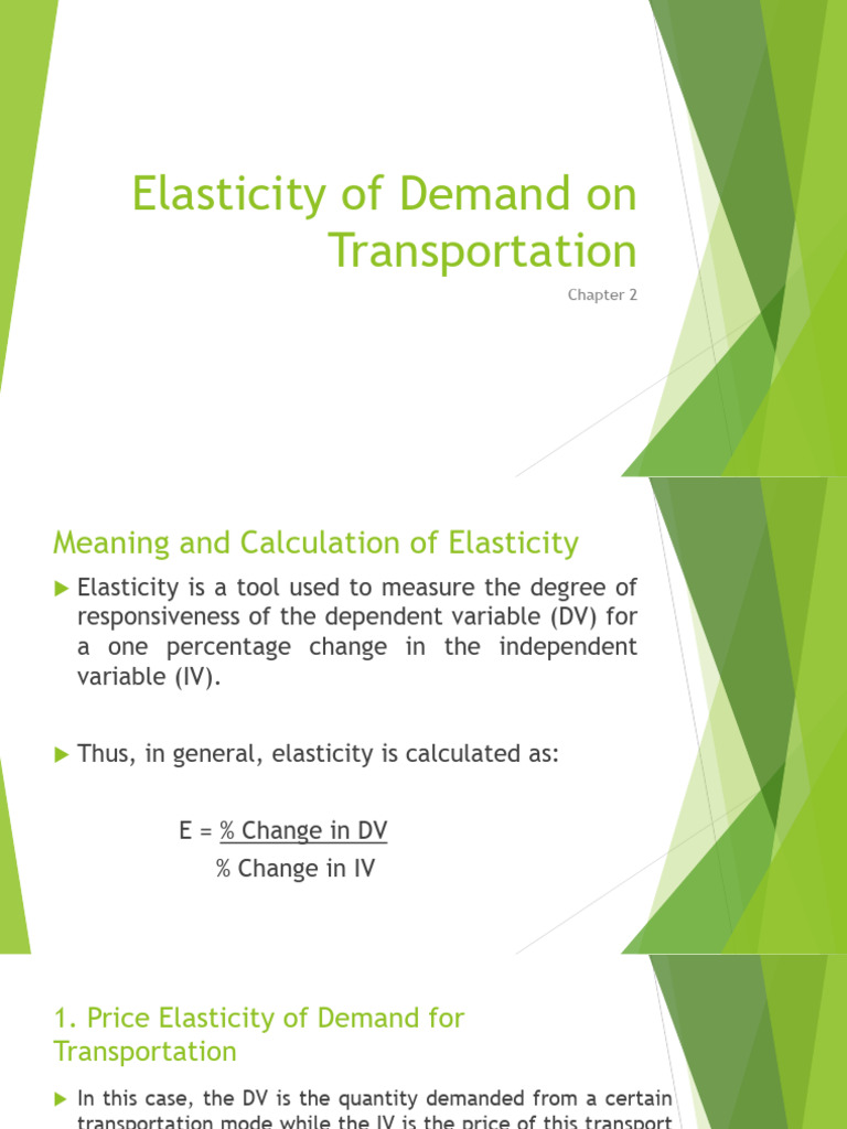 Demand Elasticity in Transportation | PDF | Elasticity (Economics) | Demand