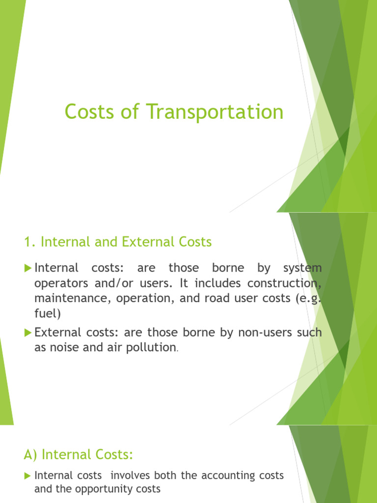 Internal vs External Transportation Costs | PDF | Externality | Transport