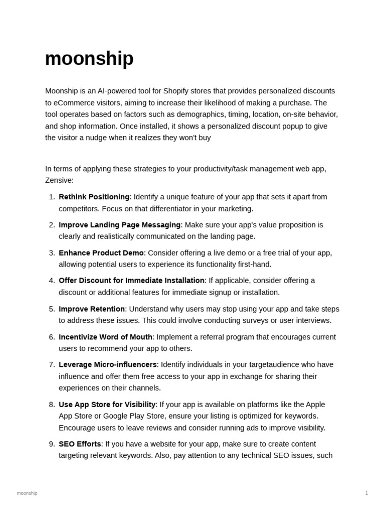 Moonship Marketing Stratedy | PDF | Search Engine Optimization | Mobile App