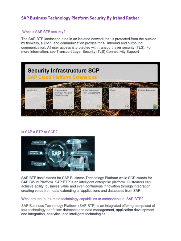 SAP BTP Security Overview | PDF | Technology & Engineering