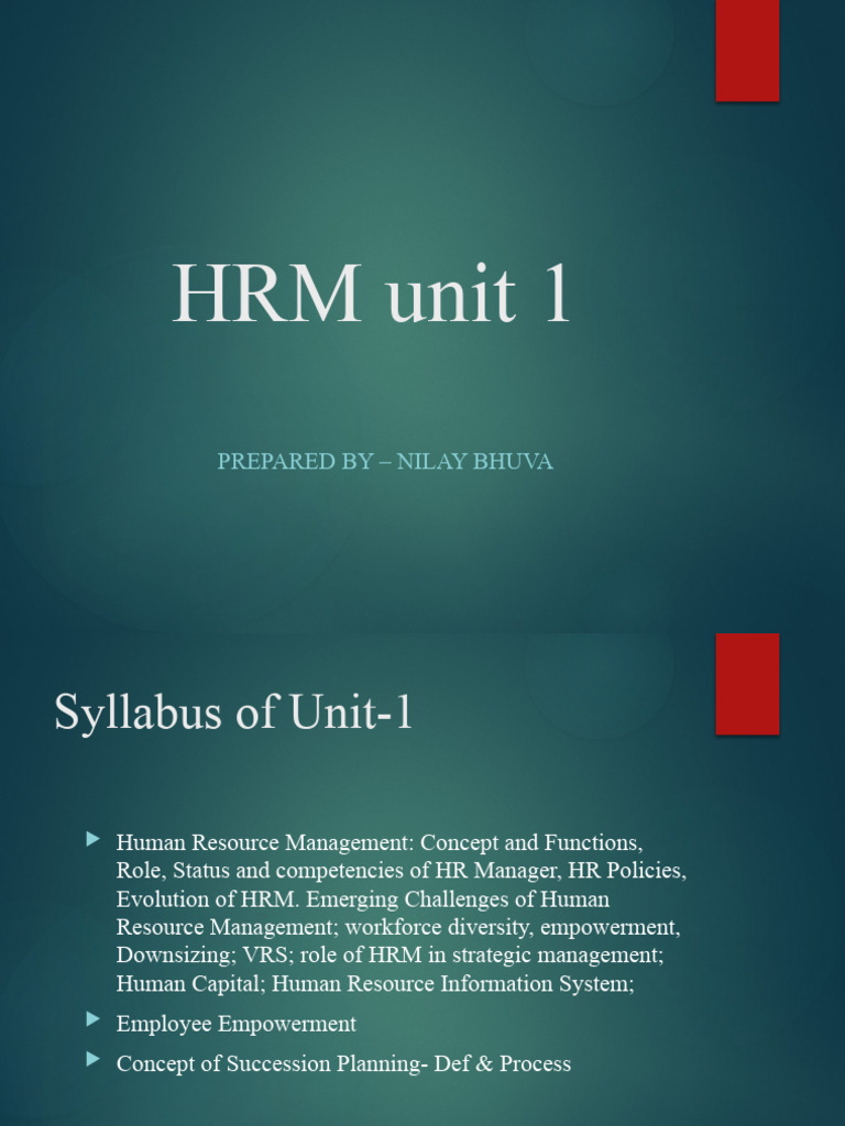 HRM Unit 1 | PDF | Human Resource Management | Human Resources HRM Unit 1 | PDF | Human Resource Management | Human Resources