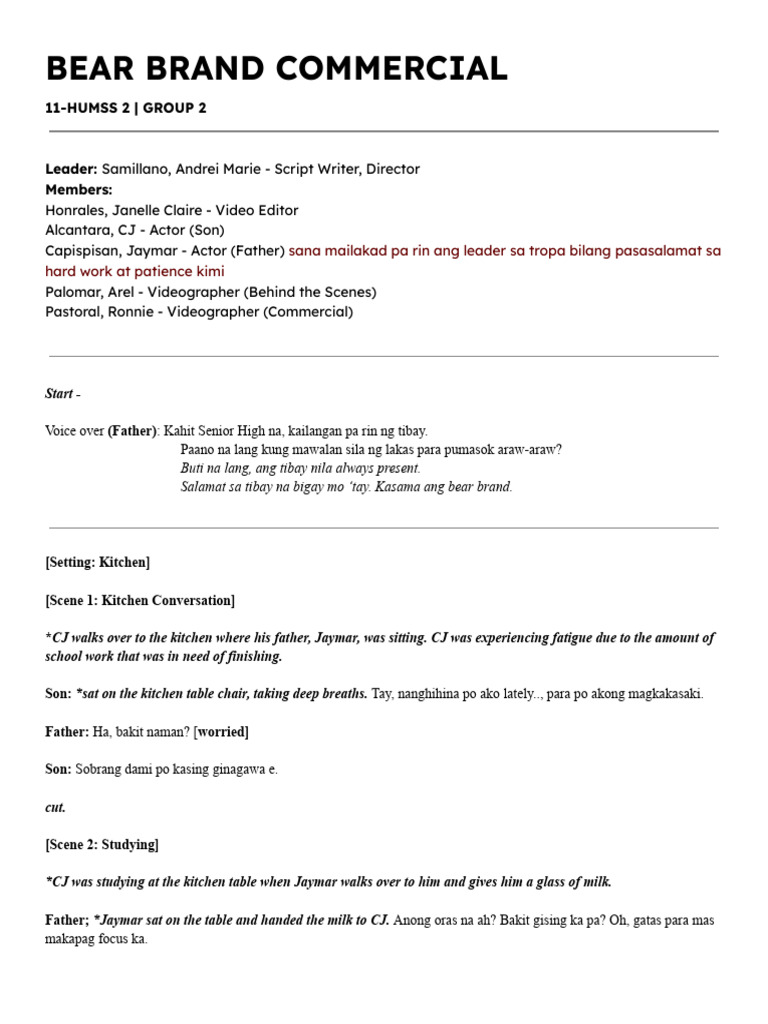 Oral Com Commercial Script | PDF