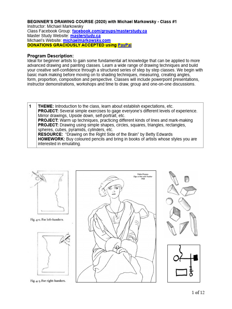 Beginner's Drawing Course (2020) With Michael Markowsky - Class #1 ...