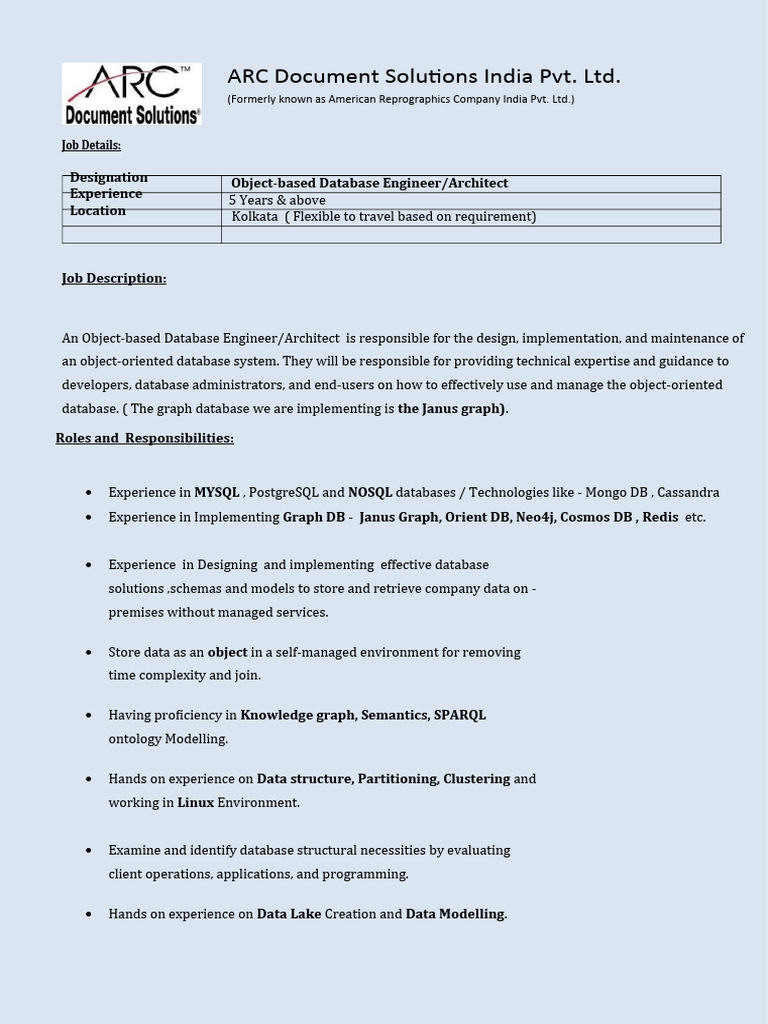 JD - Graph Database Architect | PDF | Databases | No Sql