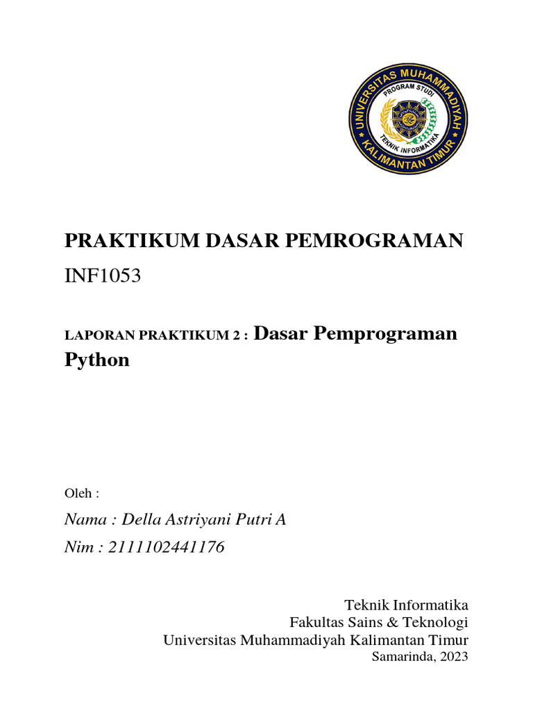 Dasar Pemrograman Python: Praktikum 2 | PDF