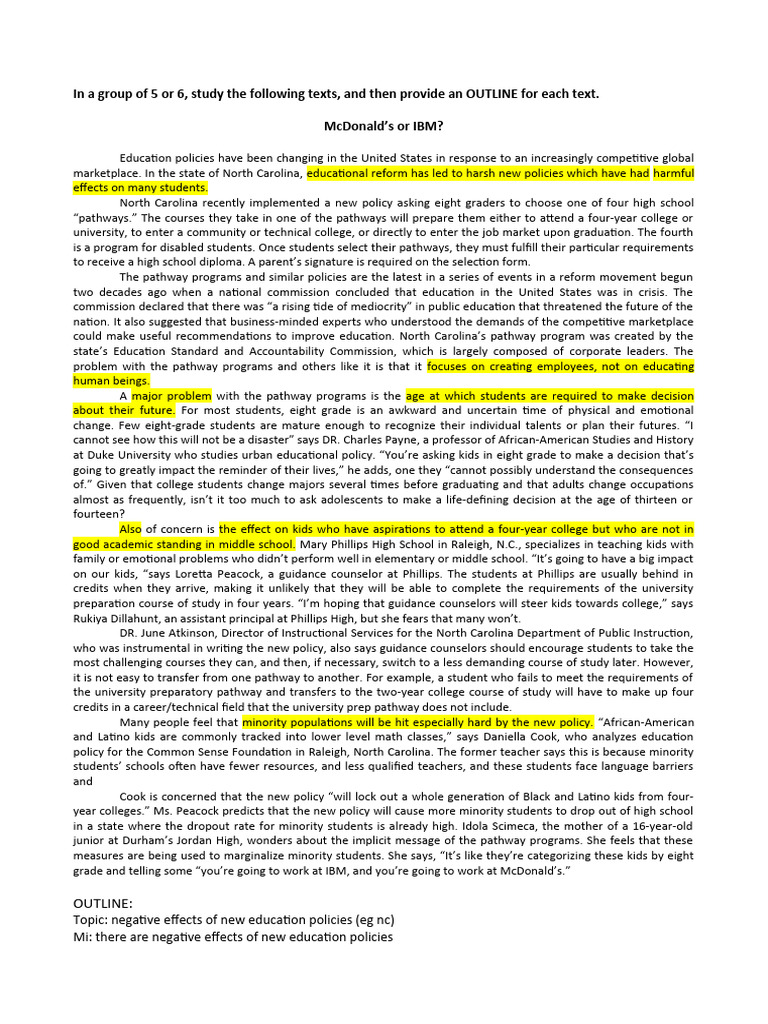 Negative Impact of NC Education Policies | PDF | School Counselor
