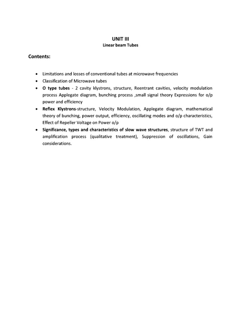 Classification of Microwave Tubes | PDF | Vacuum Tube | Electronic ...