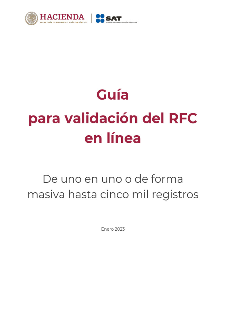 Guía para Validación Del RFC en Línea | Descargar gratis PDF | Archivo ...
