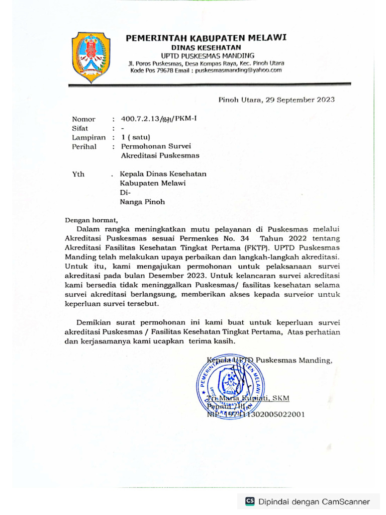 Surat Permohonan Survei Akreditasi | PDF Surat Permohonan Survei Akreditasi | PDF