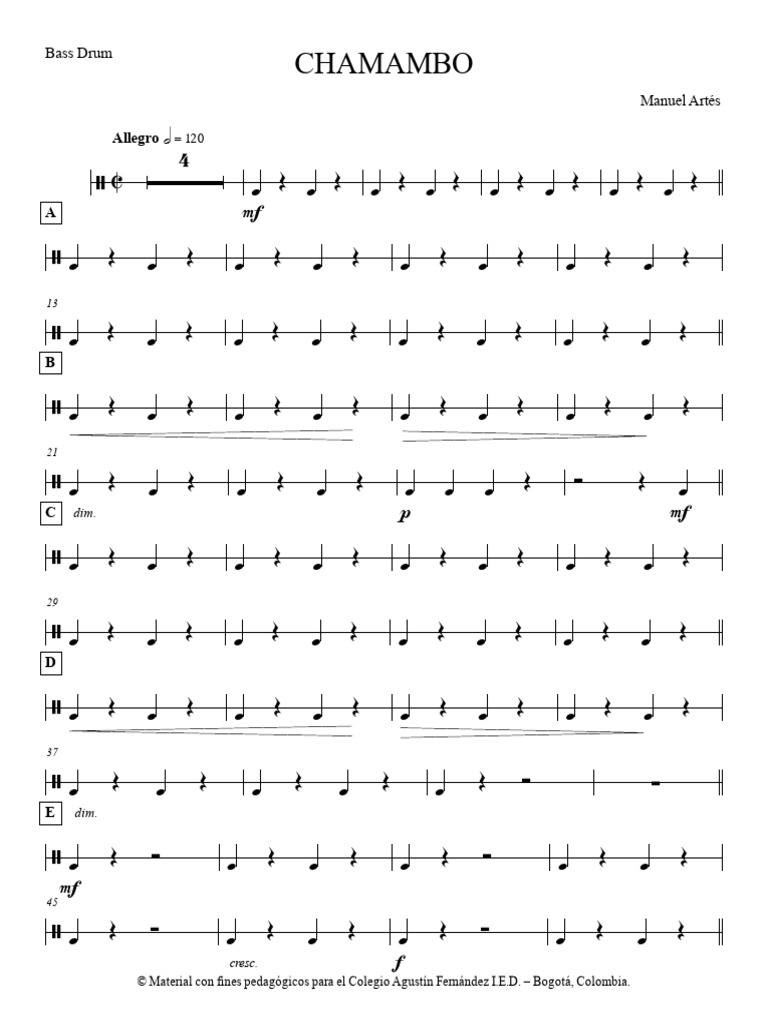 Chamambo - Bass Drum | PDF