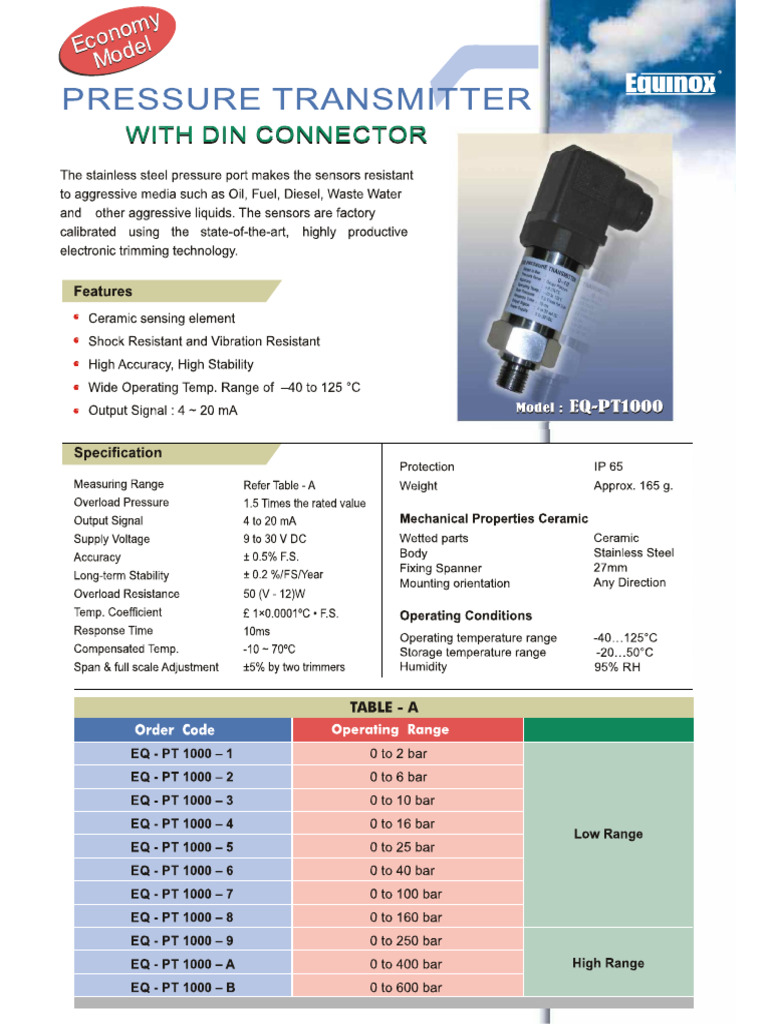 Pressure Transmitter | PDF
