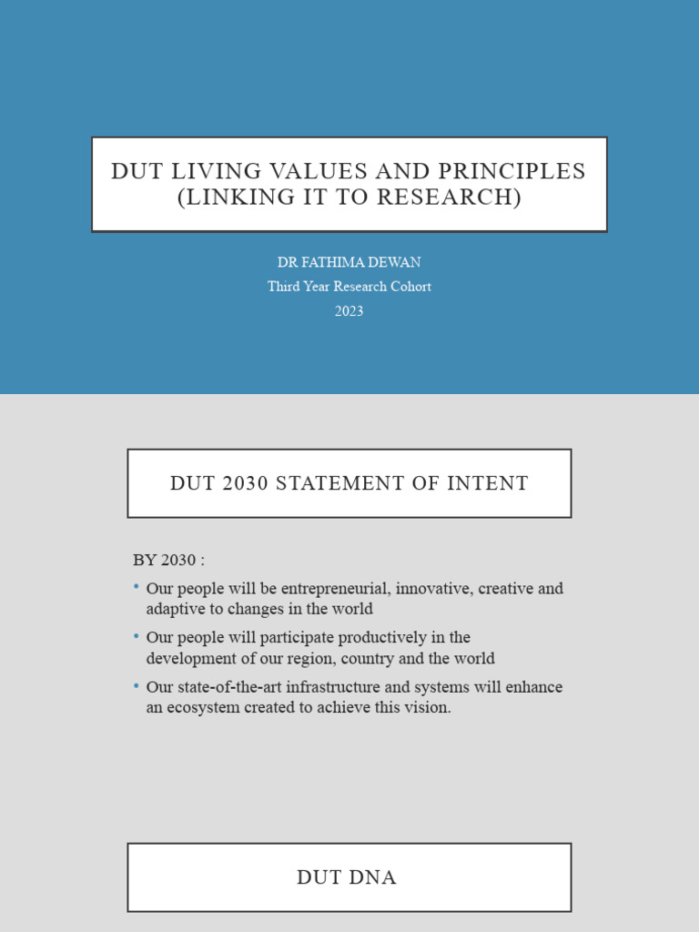 Dut Living Values and Principles | PDF