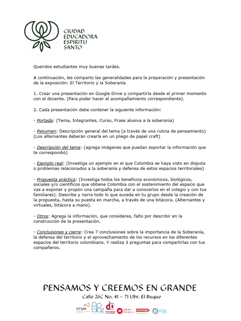 Generalidades Exposiciones 8vo | PDF