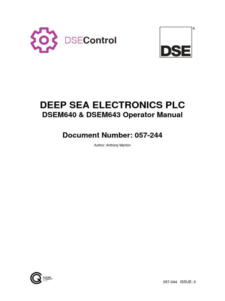 DSEM640 DSEM643 Operator Manual | PDF