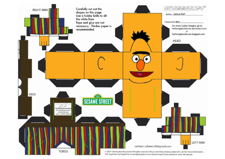 Bert Papercraft Toy Paper Craft | PDF