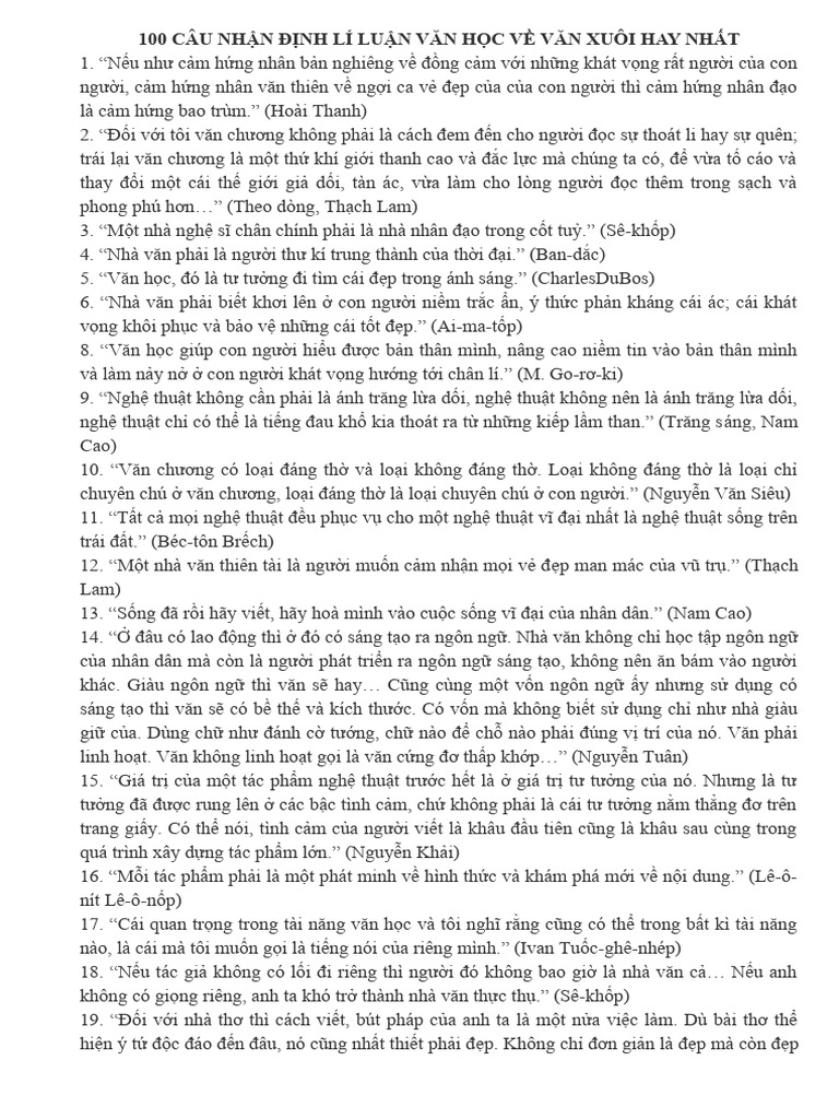 LLVH về VĂN XUÔI | PDF