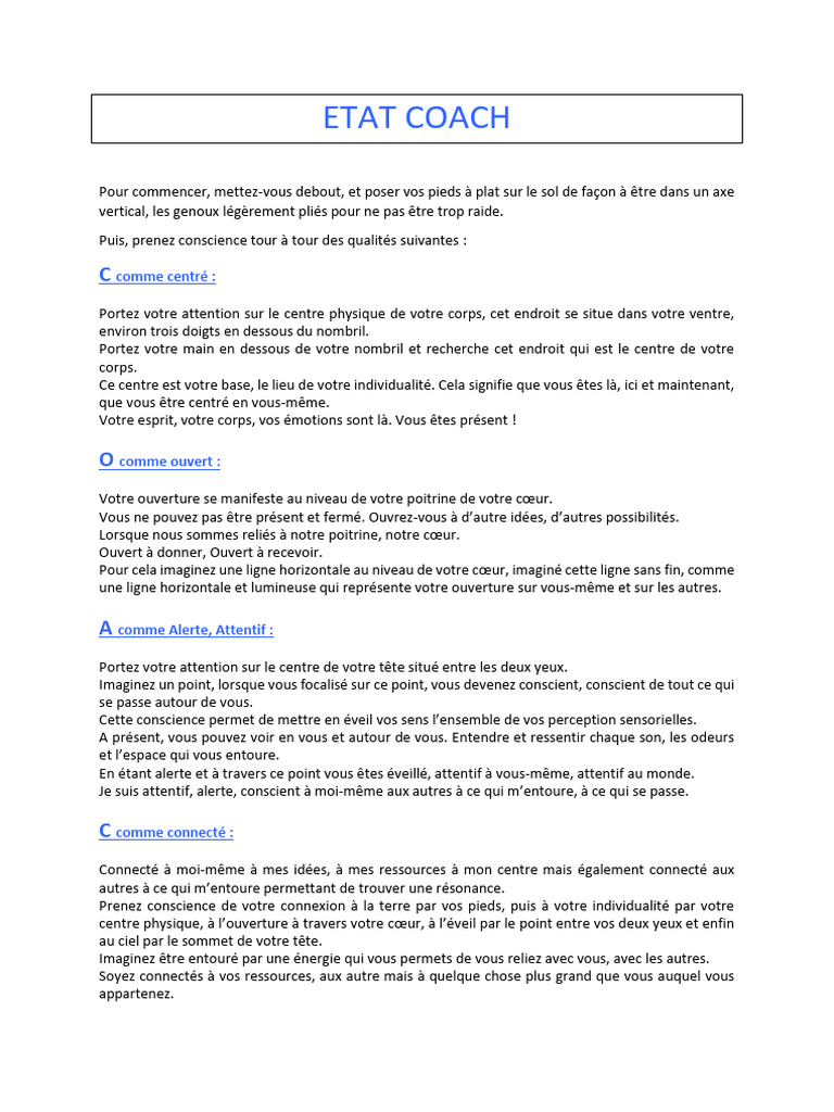 Etat Coach | PDF