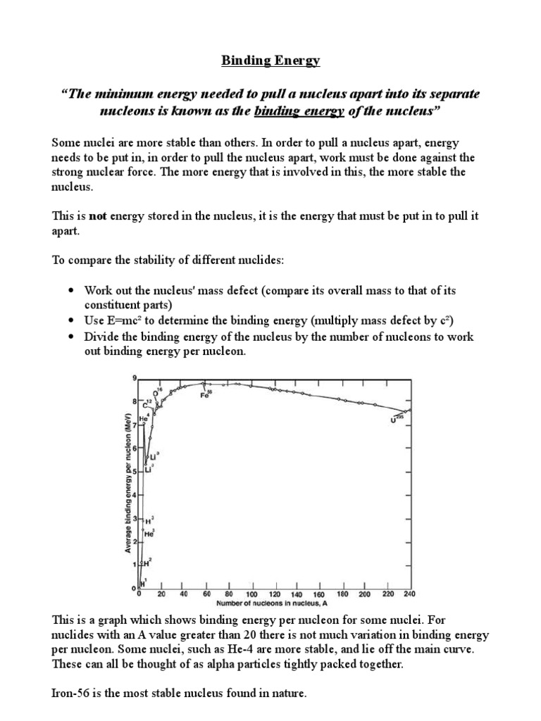 Binding Energy and Nuclear Stability | PDF