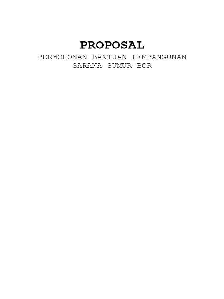 PROPOSAL PENGAJUAN SUMUR BOR | PDF