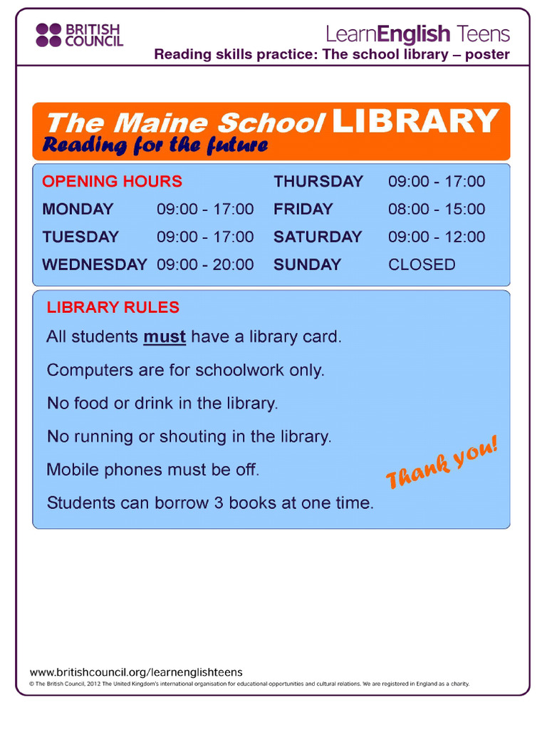 The School Library - Poster 2 | PDF