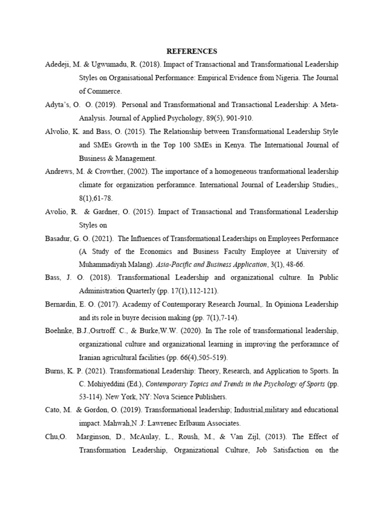 References Mayor | PDF | Transformational Leadership | Leadership