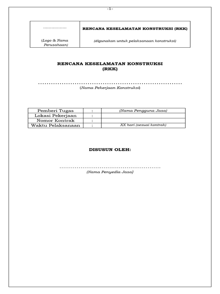Format Kosong RKK Pelaksanaan | PDF