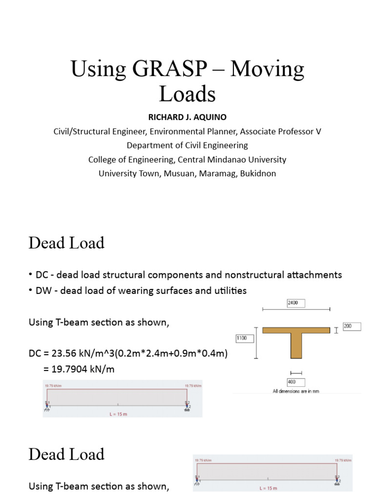 Using GRASP Moving Loads | PDF | Axle | Button (Computing)