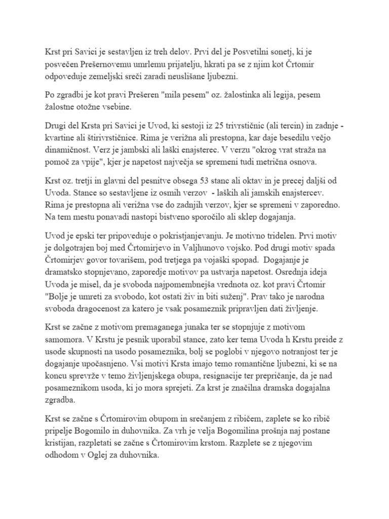 Esej KRST Pri Savici | PDF
