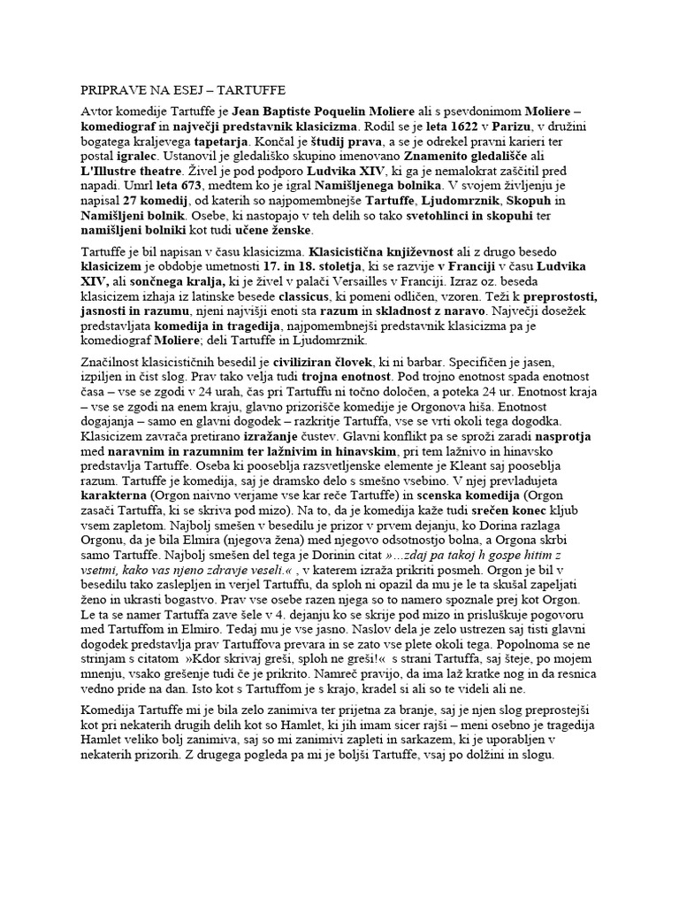 Esej Tartuffe | PDF