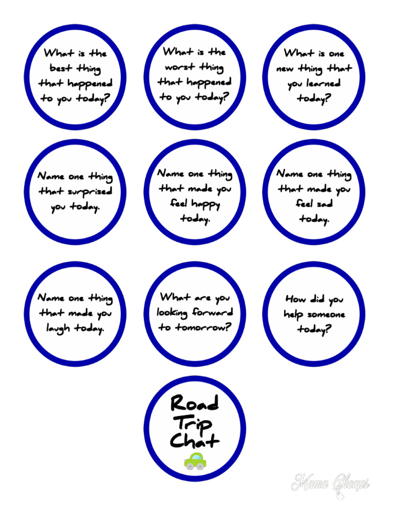 Road Trip Chat Tokens Set | PDF