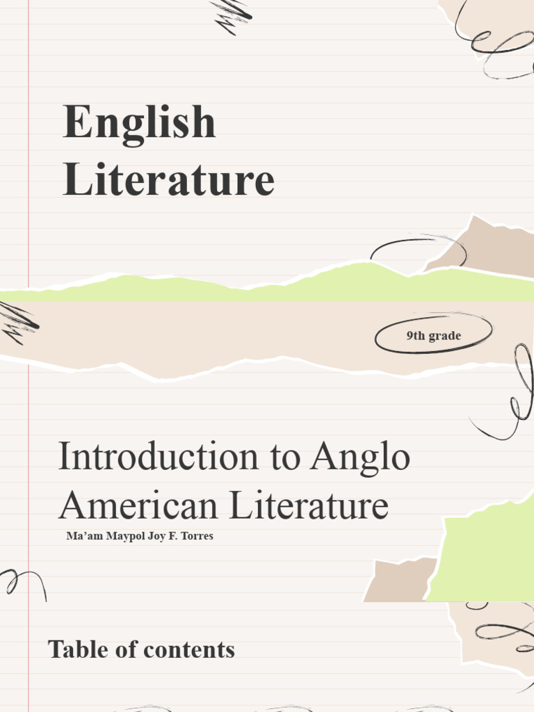 Introduction To Anglo American Literature and Literary Periods | PDF ...