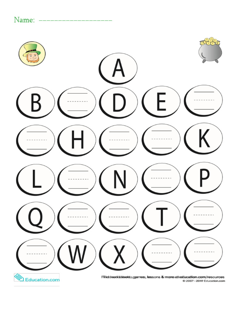 Fill Missing Alphabet Letters | PDF Fill Missing Alphabet Letters | PDF