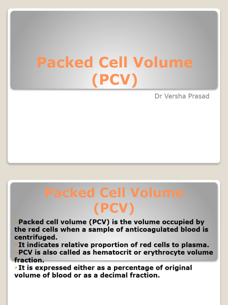 Packed Cell Volume 1 | PDF