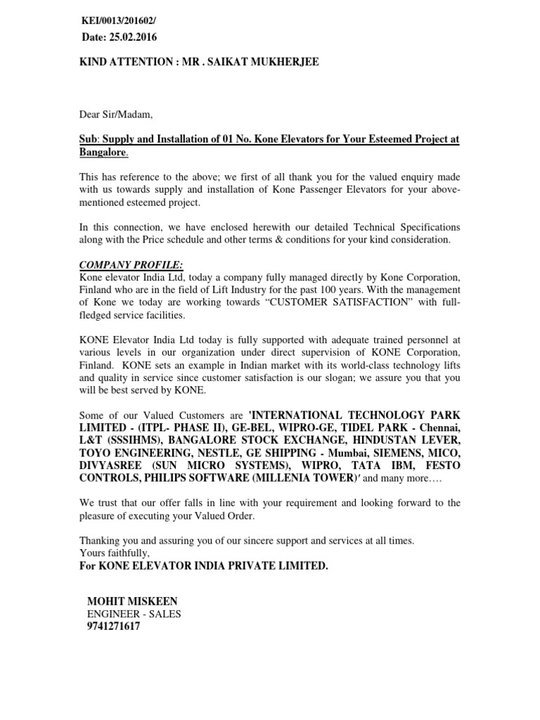 Kone Offer 6p - 4p 5s With Machineroom Painted | PDF | Technology ...