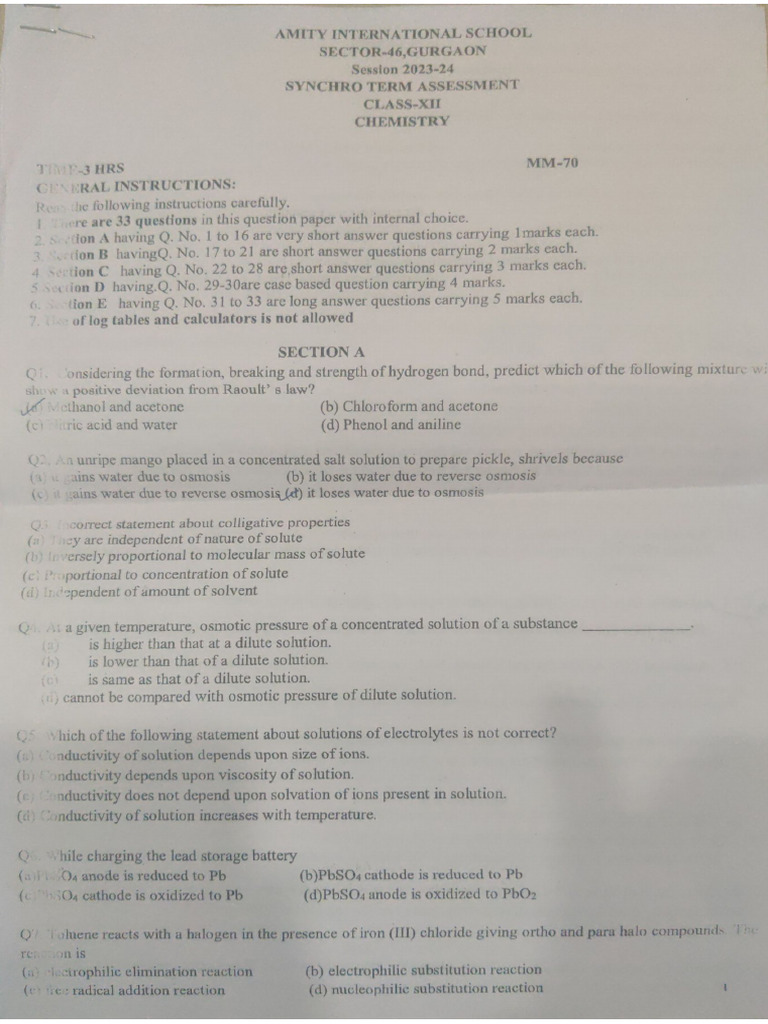 Amity Synchro QP | PDF