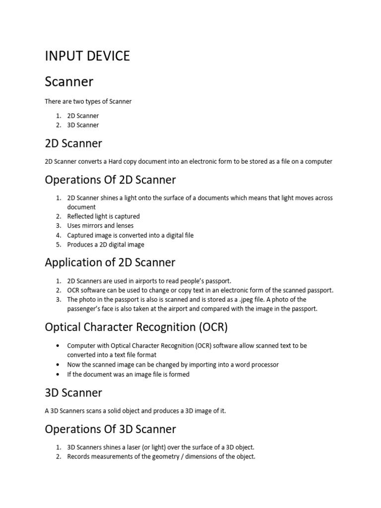 Input And Output Devices | PDF